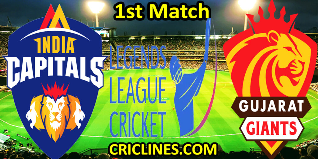 Today Match Prediction-India Capitals vs Gujarat Giants-Dream11-LLC T20 ...