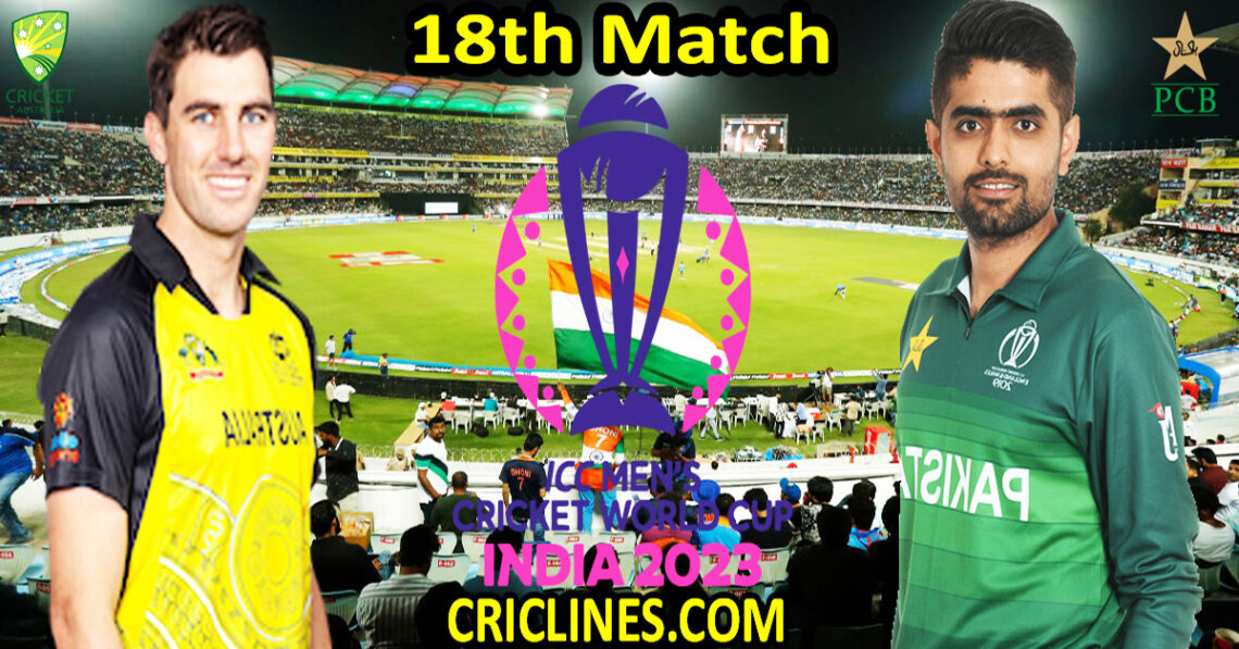 Today Match Prediction-AUS vs PAK-ODI Cricket World Cup 2023-18th Match ...