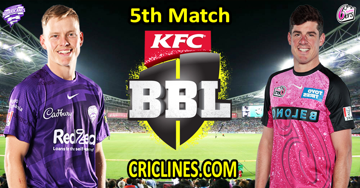 Today Match Prediction-HBH vs SYS-Dream11-BBL T20 2023-24-5th Match-Who ...